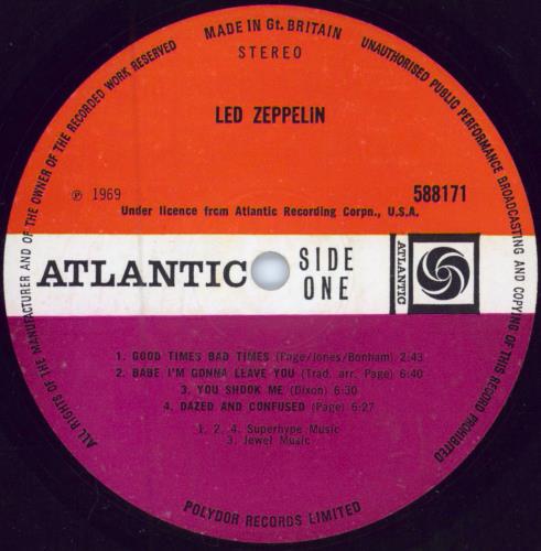 Led Zeppelin Led Zeppelin - 1st [A] - VG/EX UK vinyl LP album (LP ...